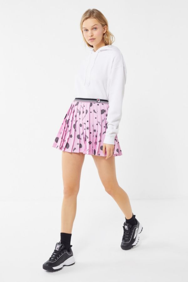 Fila X Fleamadonna Uo Eclusive Oda Printed Pleated Mini Skirt Urban Outfitters