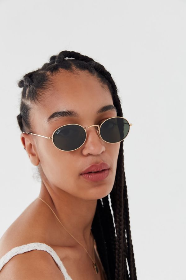 Ray Ban Oval Flat Lens Gold Sunglasses Urban Outfitters