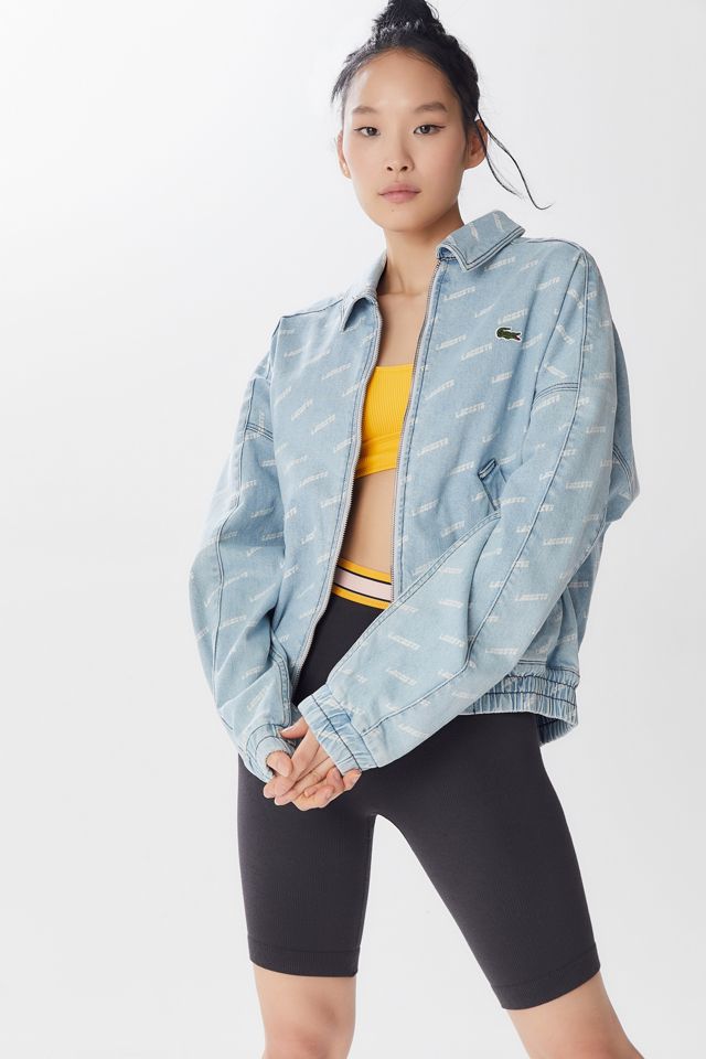 Lacoste Allover Print Denim Bomber Jacket | Urban Outfitters
