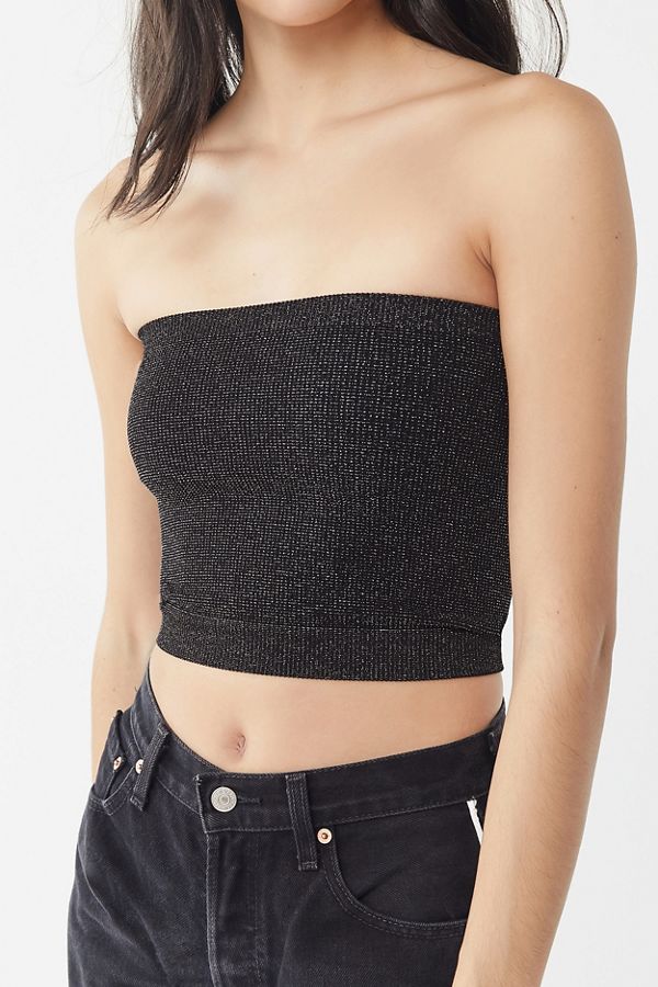 Out From Under Cindy Metallic Cropped Tube Top | Urban Outfitters