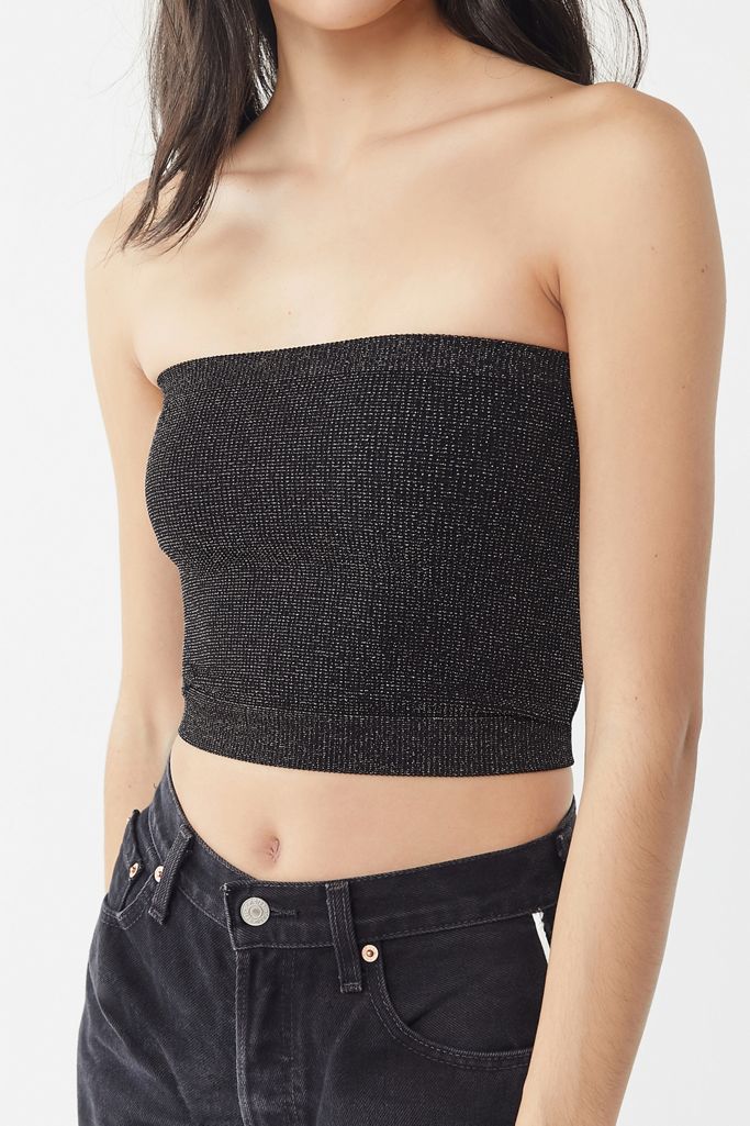 Out From Under Cindy Metallic Cropped Tube Top | Urban Outfitters Canada