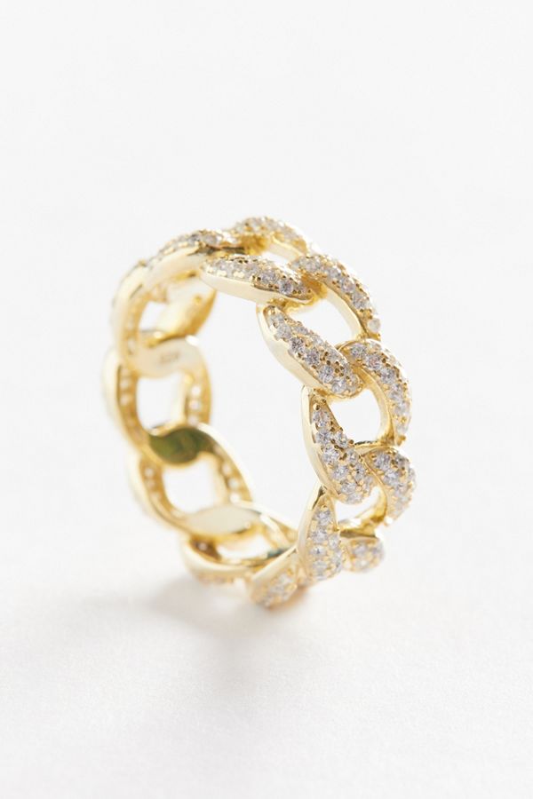 The M Jewelers Iced Out Cuban Link Ring | Urban Outfitters