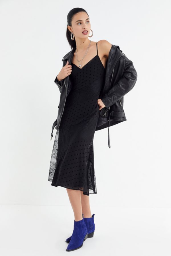Uo Spliced Lace Midi Dress Urban Outfitters