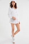 lèRumi Denali Linen Wrap-Front Romper | Urban Outfitters