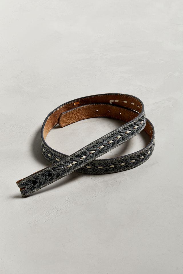 Vintage Tooled Silver Leather Belt | Urban Outfitters