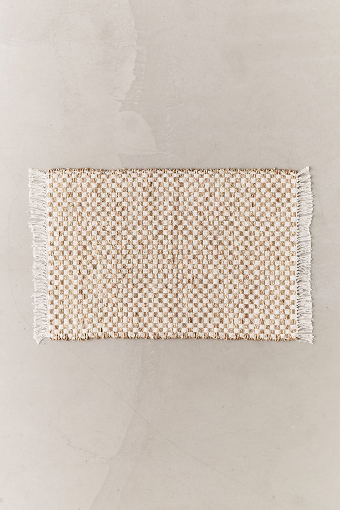 Handwoven Checkered Rug | Urban Outfitters