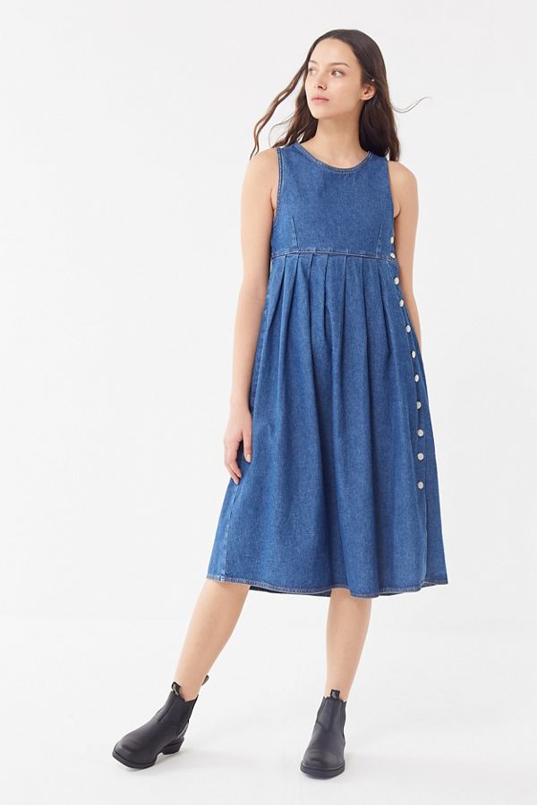 BDG Matilda Denim Button-Down Babydoll Midi Dress | Urban Outfitters