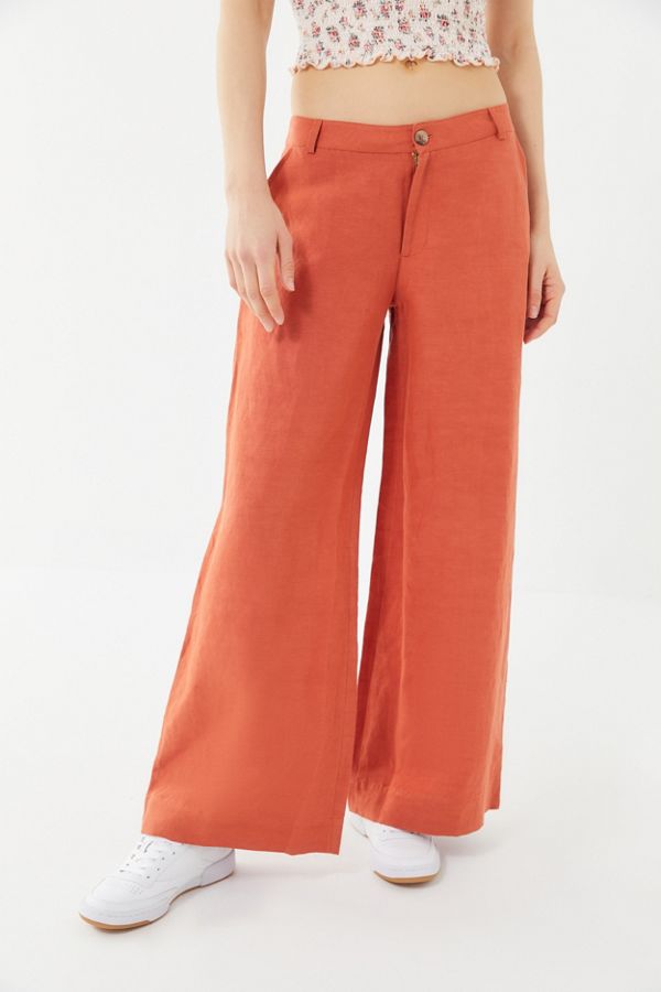 UO Ginny Linen Low-Rise Pant | Urban Outfitters