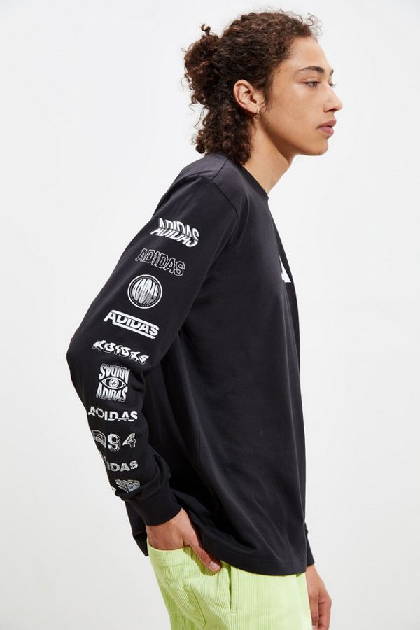 adidas Trefoil Print Long Sleeve Tee | Urban Outfitters