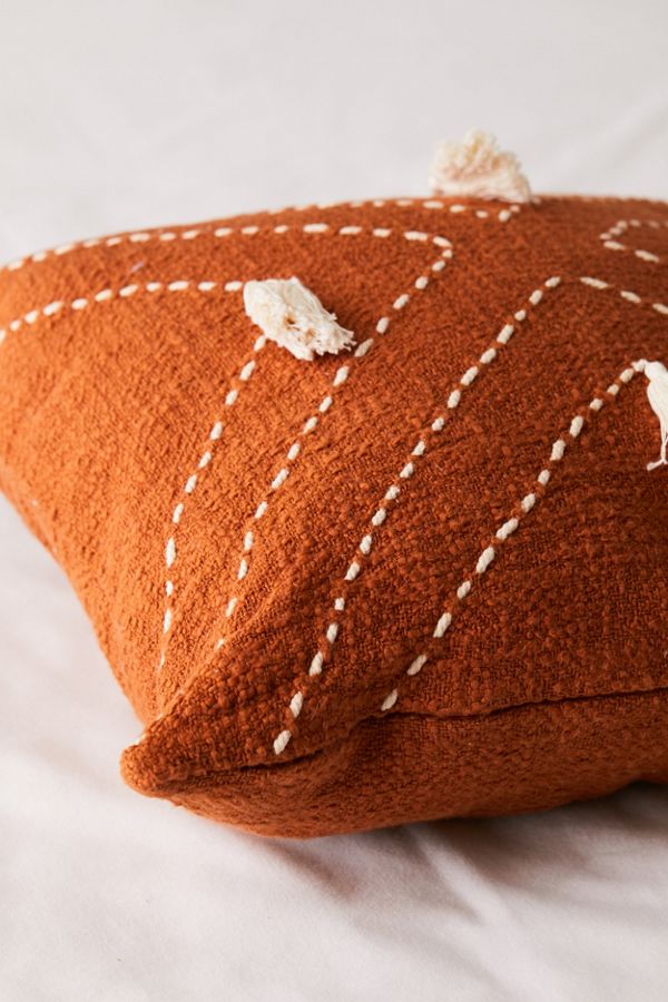 Nora Stitched Tassel Throw Pillow | Urban Outfitters