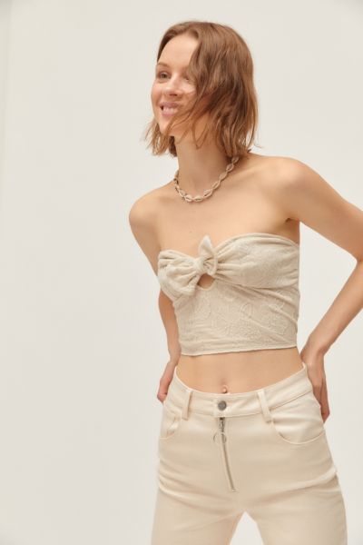 Uo Talula Tie Front Tube Top Urban Outfitters