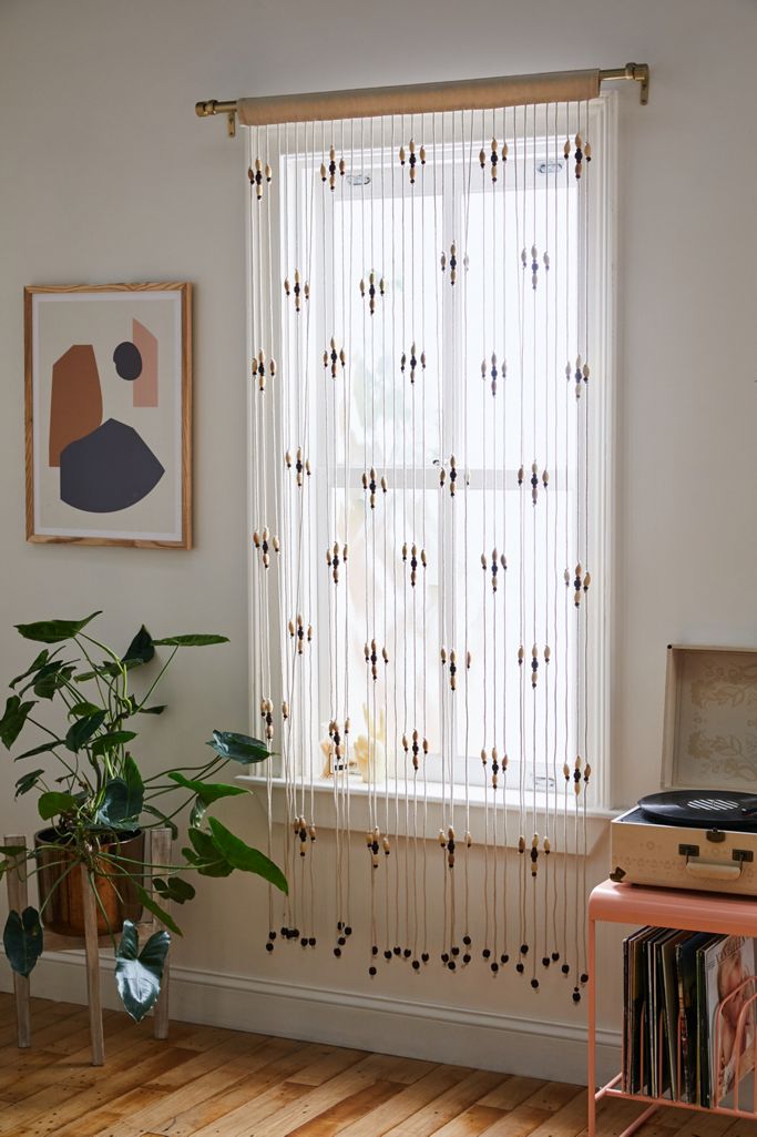 Flower Beaded Macramé Window Panel | Urban Outfitters Canada