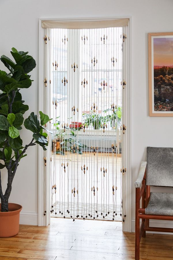 Flower Beaded Macramé Window Panel | Urban Outfitters