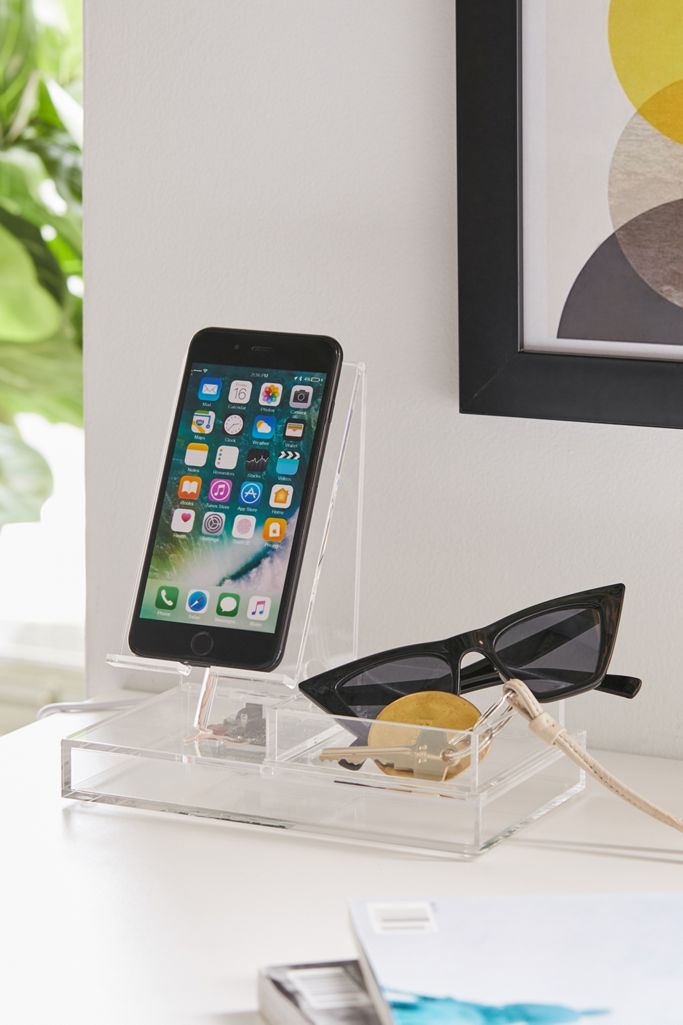 Acrylic Desktop Organizer Wireless Charging Hub | Urban Outfitters