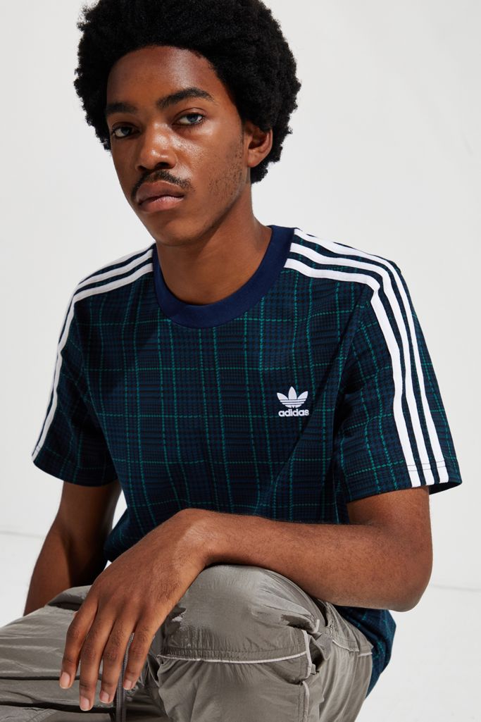 adidas Tartan Allover Print Tee | Urban Outfitters