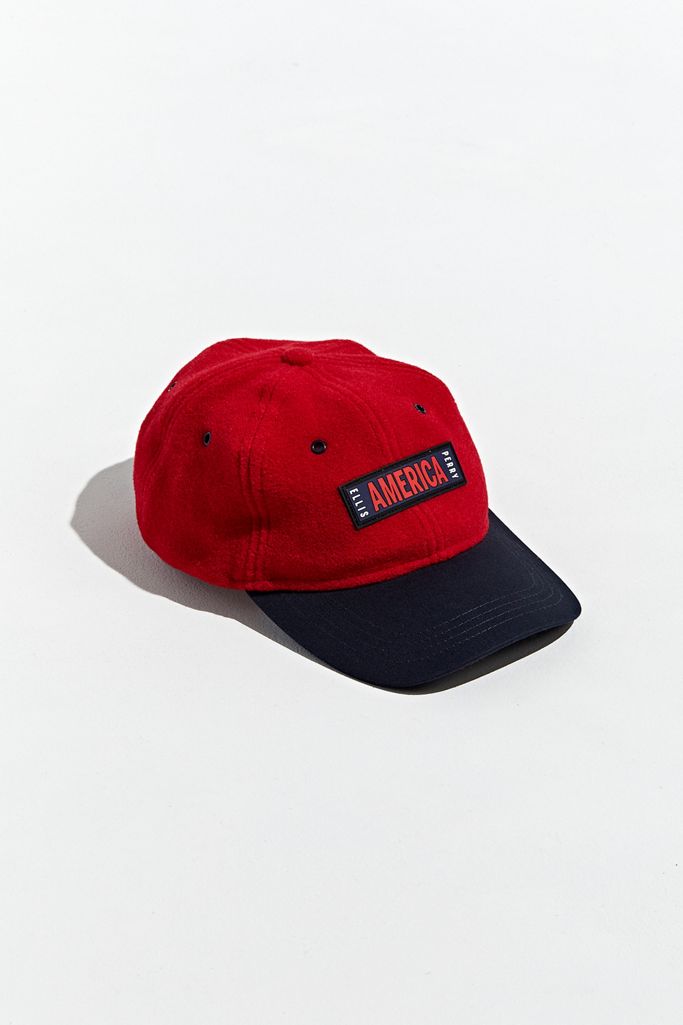 Perry Ellis Rubber Patch Logo Baseball Hat | Urban Outfitters