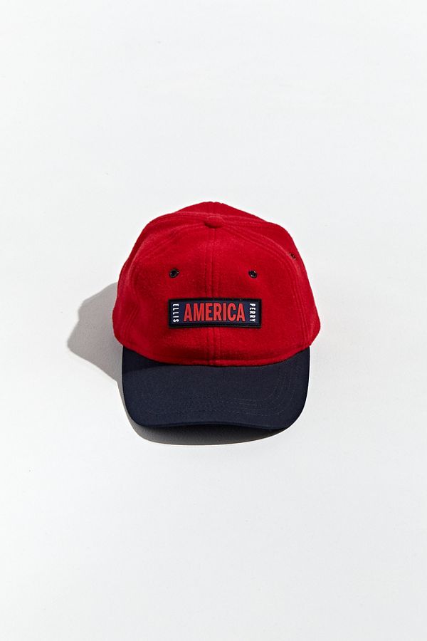 Perry Ellis Rubber Patch Logo Baseball Hat | Urban Outfitters