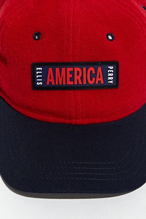 Perry Ellis Rubber Patch Logo Baseball Hat | Urban Outfitters
