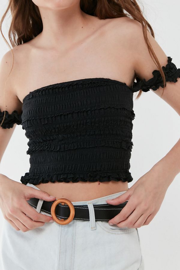 Modern Wood Circle Belt | Urban Outfitters