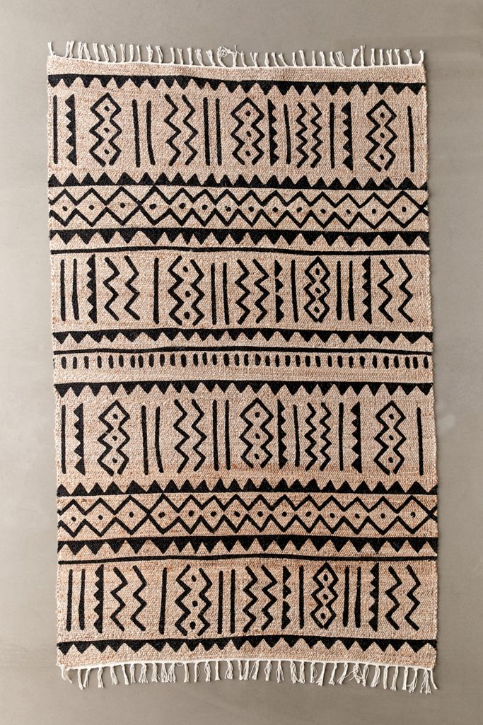 Kemper Printed Jute Rug | Urban Outfitters