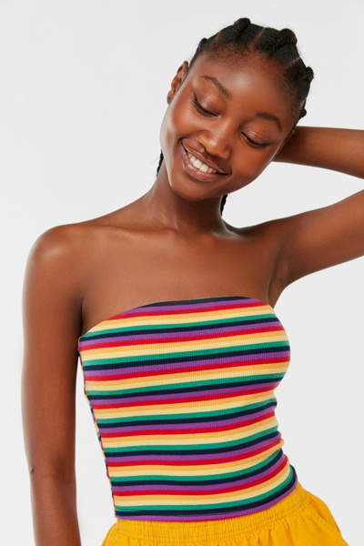 UO Bobbi Rainbow Stripe Tube Top | Urban Outfitters