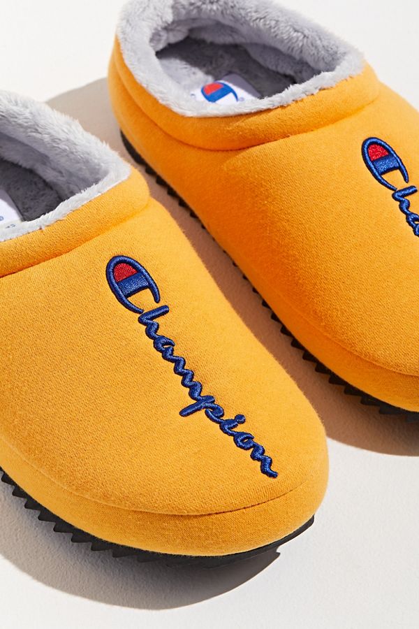 Champion Shuffle Script Yellow Slipper | Urban Outfitters