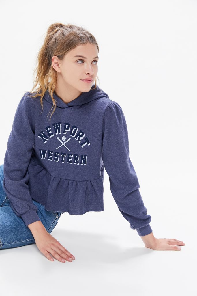 Project Social T Hooded Long Sleeve Peplum Tee Urban Outfitters