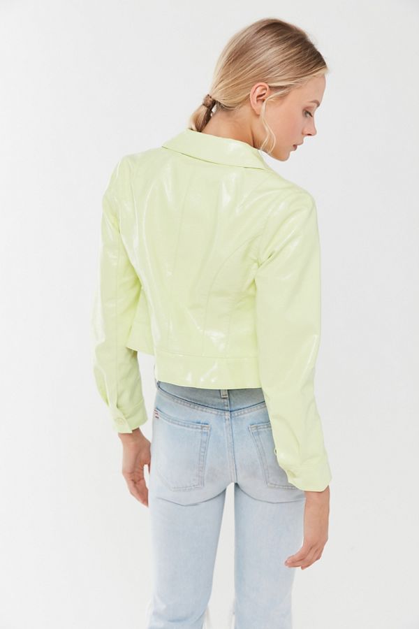 UO Xander Vinyl Cropped Jacket | Urban Outfitters
