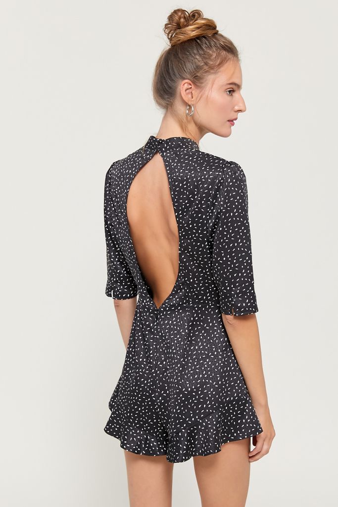 UO Tonya Crepe Keyhole Romper | Urban Outfitters