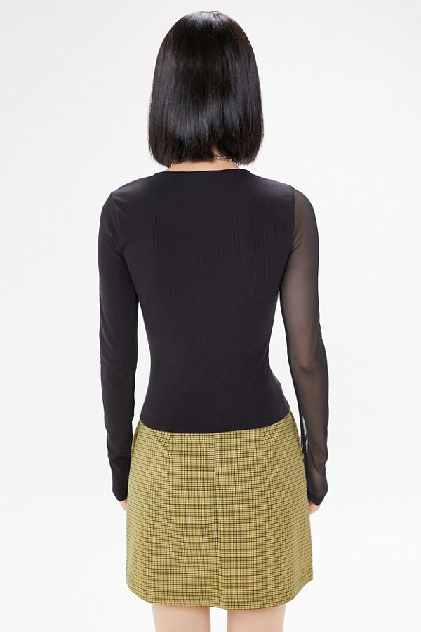 UO Raven Asymmetrical Mesh Top | Urban Outfitters