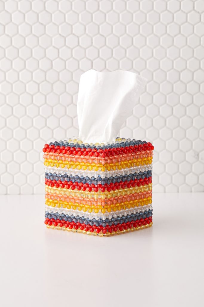 Multicolor Beaded Tissue Box Cover | Urban Outfitters Canada