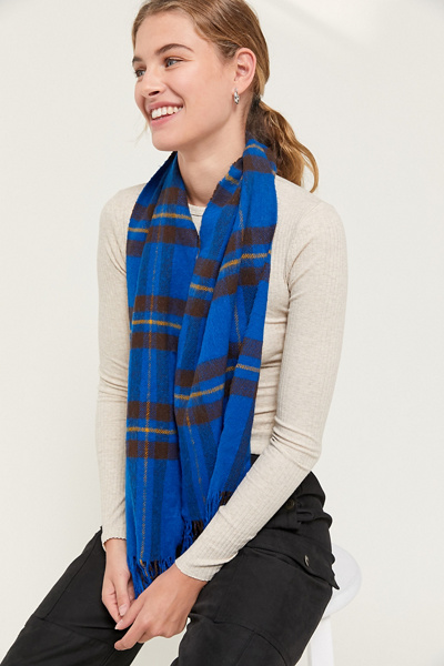 Vintage Blue Plaid Scarf | Urban Outfitters Canada