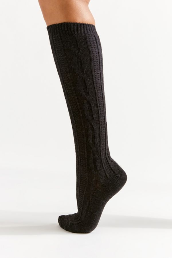 Marled Cable Knit Knee High Sock Urban Outfitters