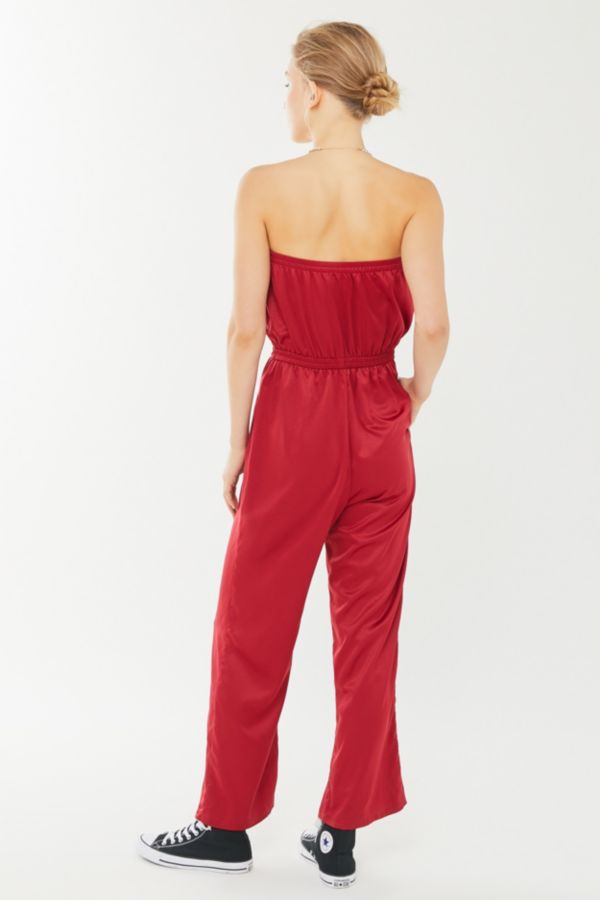 Uo Nikki Strapless Straight Leg Jumpsuit Urban Outfitters Canada