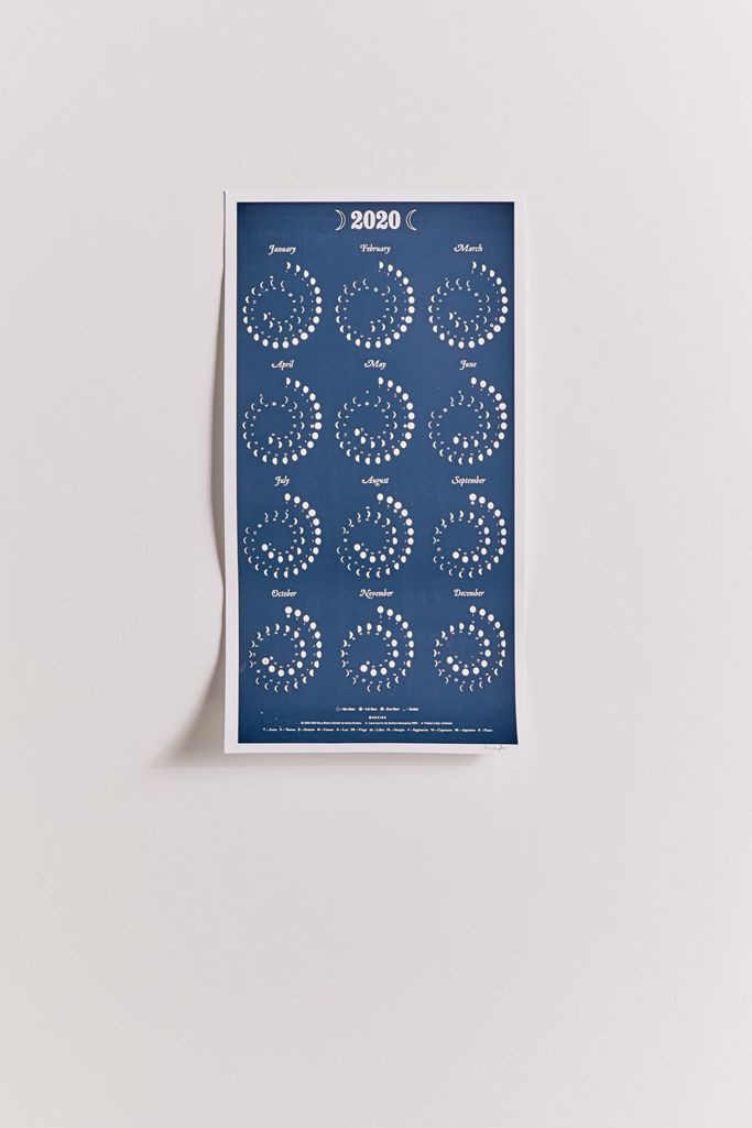 2020 Moon Phase Large 12-Month Wall Calendar | Urban Outfitters