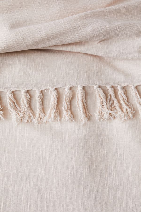 Luna Fringe Washed Slub Duvet Cover | Urban Outfitters Canada