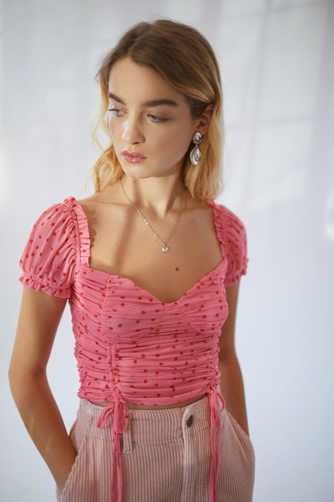 Tiger Mist Toronto Ruched Cropped Top | Urban Outfitters Canada