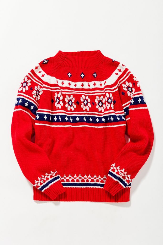 Vintage Red Floral Icon Print Sweater | Urban Outfitters Canada