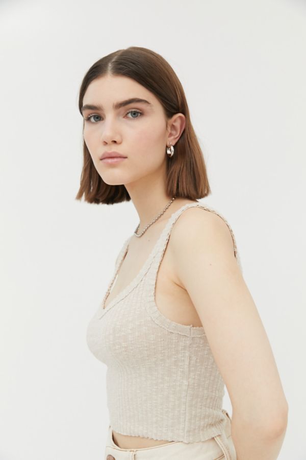 Uo Capri Ribbed Cropped Tank Top Urban Outfitters