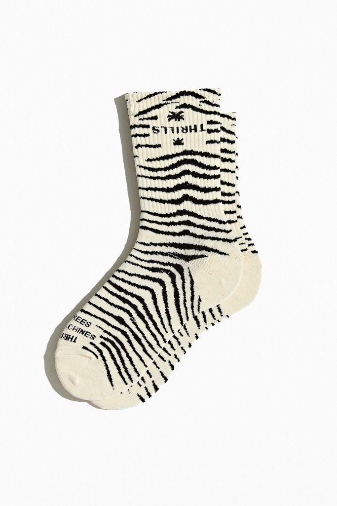 Thrills Zebra Pattern Crew Socks | Urban Outfitters