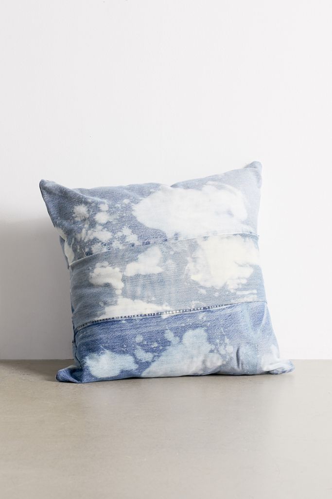 Urban Renewal Bleached Denim Throw Pillow | Urban Outfitters Canada