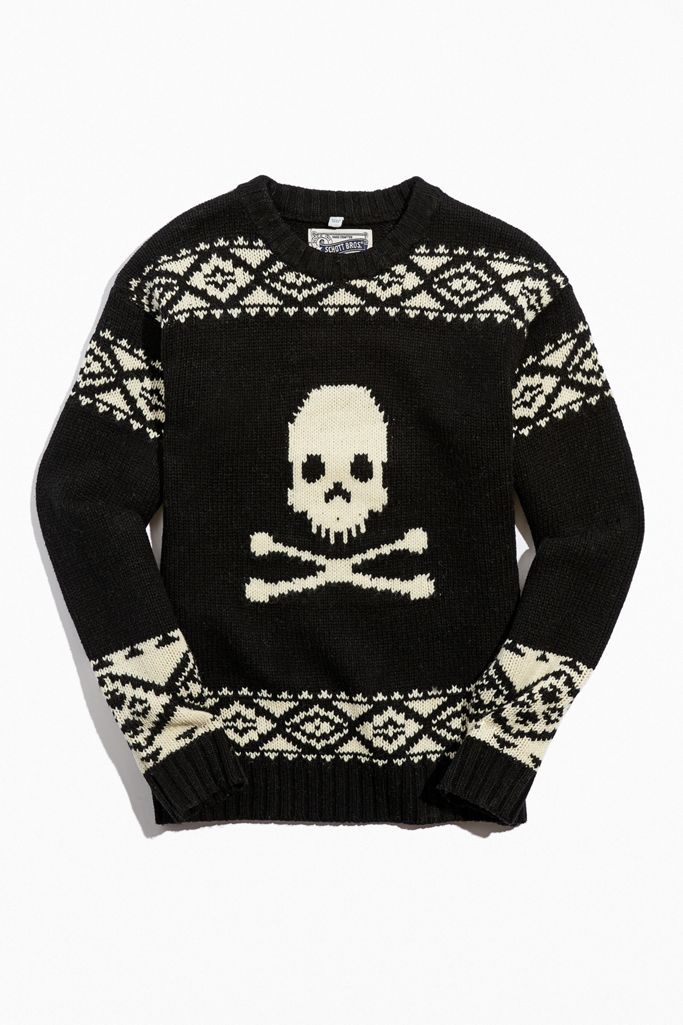 Schott Wool Blend Skull Pattern Sweater | Urban Outfitters