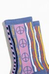 Peace Sign Pattern Crew Sock | Urban Outfitters