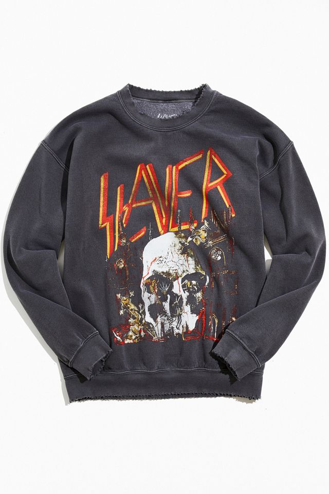 Slayer Distressed Crew Neck Sweatshirt | Urban Outfitters