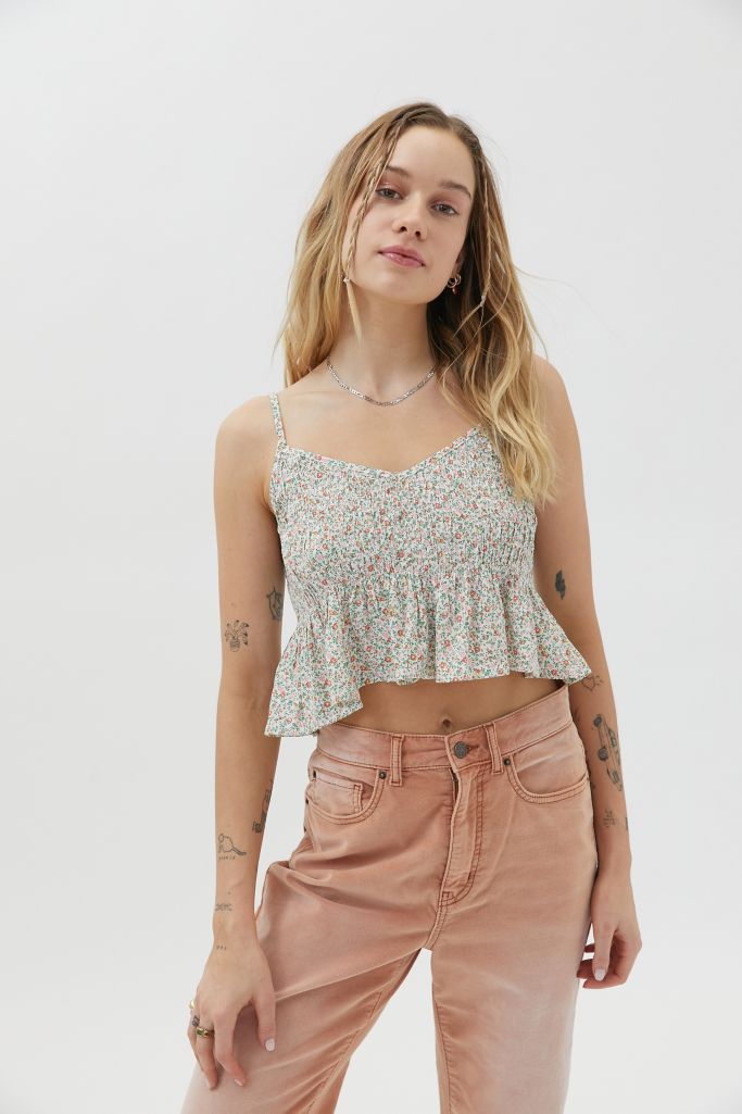 Dress Forum Smocked Peplum Top Urban Outfitters