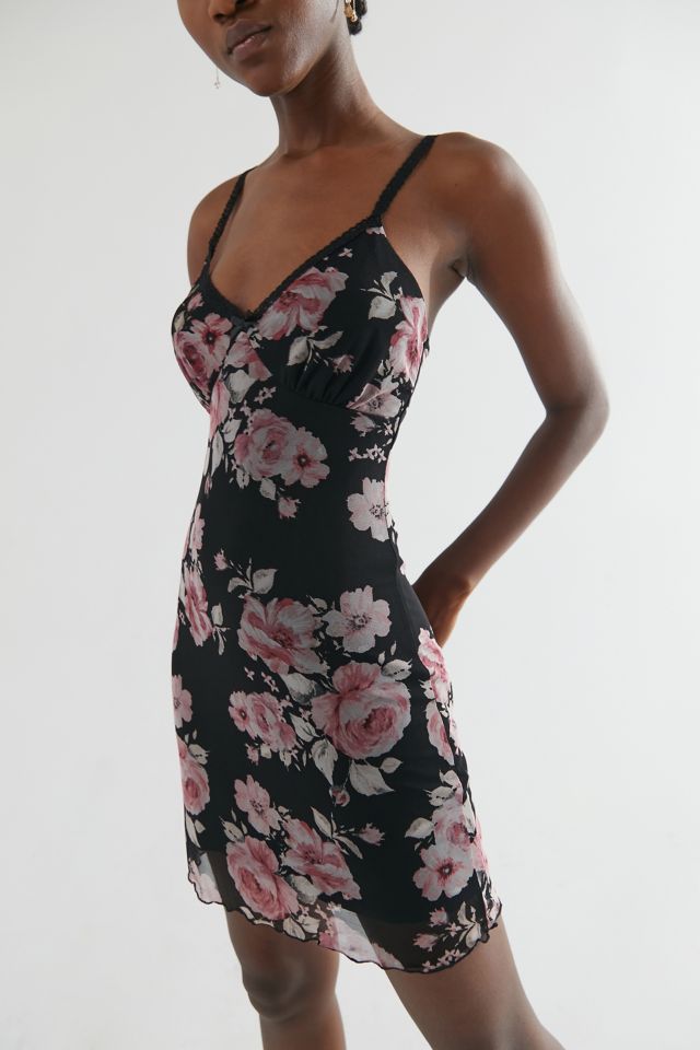 Urban Renewal Remnants Floral Mesh Slip Dress Urban Outfitters