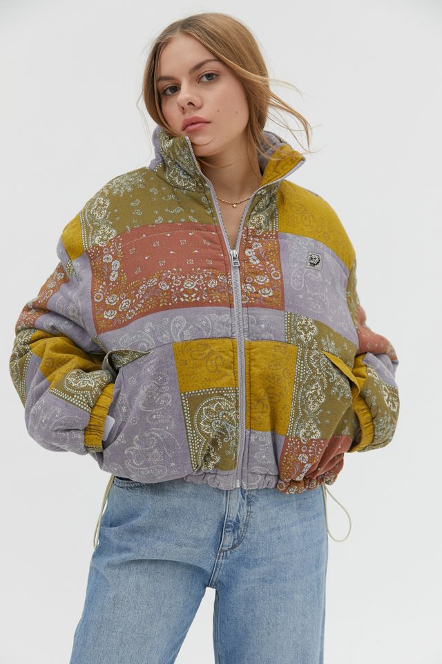 BDG Ash Printed Linen Puffer Jacket | Urban Outfitters