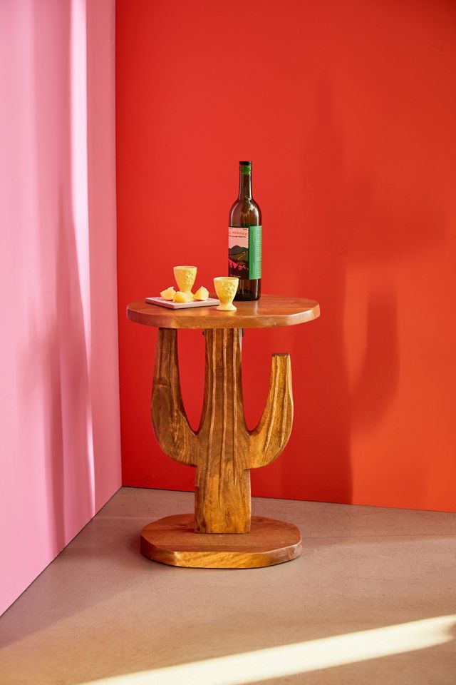 Cactus Wooden Side Table | Urban Outfitters