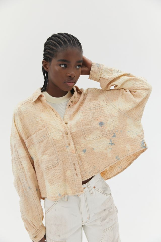 BDG Lou Textured Cotton Button-Down Shirt | Urban Outfitters