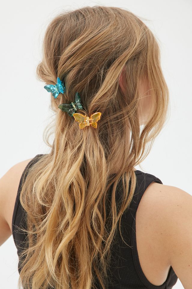 Crystal Butterfly Claw Clip Set | Urban Outfitters